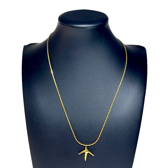 Vintage | Jewelry | Vtg 7s Golden Abstract Dancer Figure Pendant Chain ...
